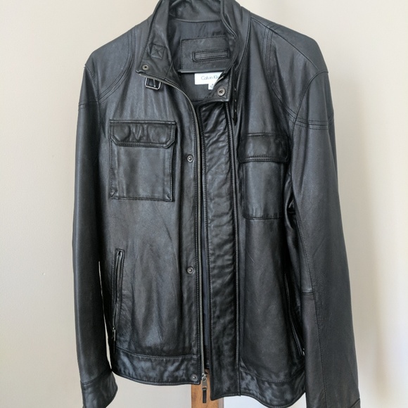 Calvin Klein | Jackets & Coats | Calvin Klein Leather Jacket | Poshmark